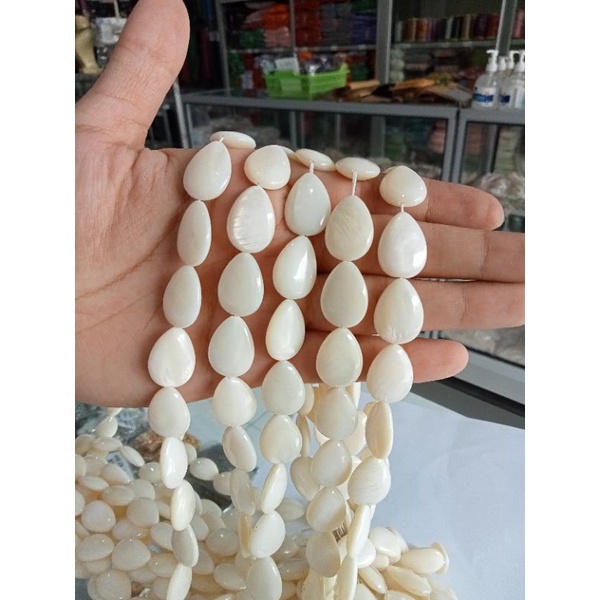 Jual Mote Manik Kerang Tetes Pipih / Teardrop Shell | Shopee Indonesia