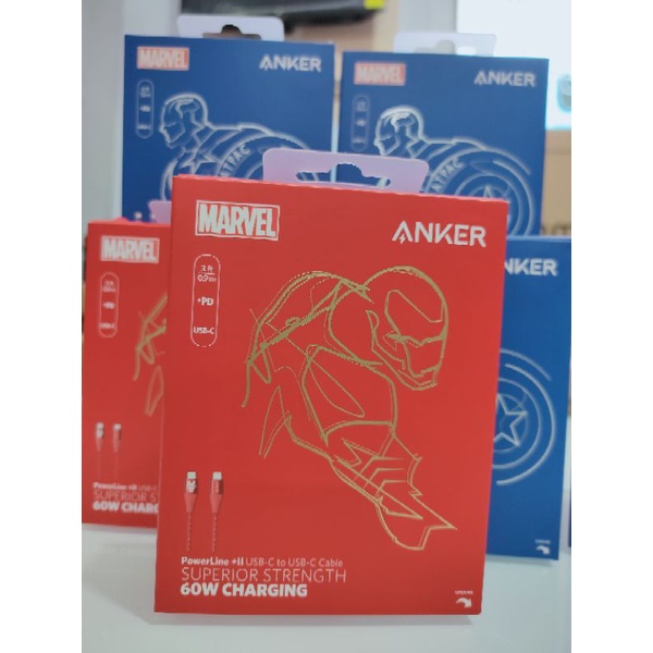 Jual KABEL CHARGER ANKER X MARVEL POWERLINE+II USB-C TO LIGHTNING 3FT ...