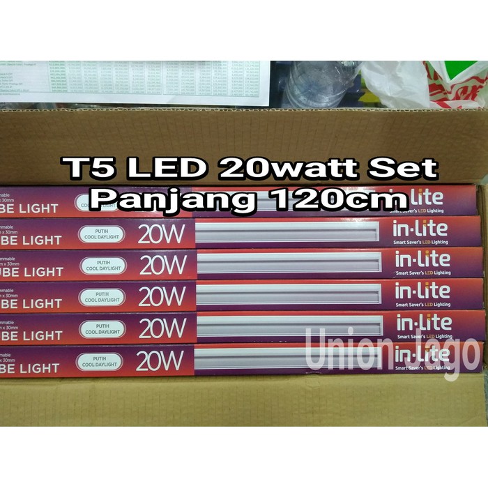 Jual Jual Lampu TL LED T5 20w Kap 1 set Komplit 1200mm Putih 6500k Berkualitas | Shopee Indonesia