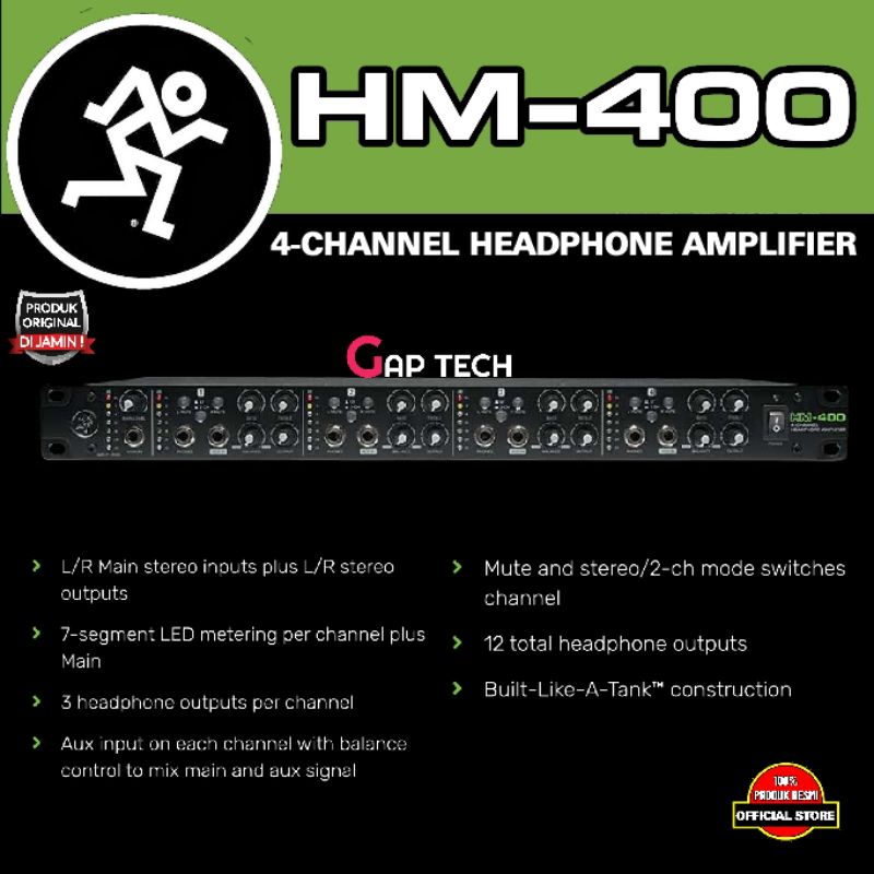 Jual Mackie HM 400 / HM400 Professional 4-Channel Headphone Amplifier ...