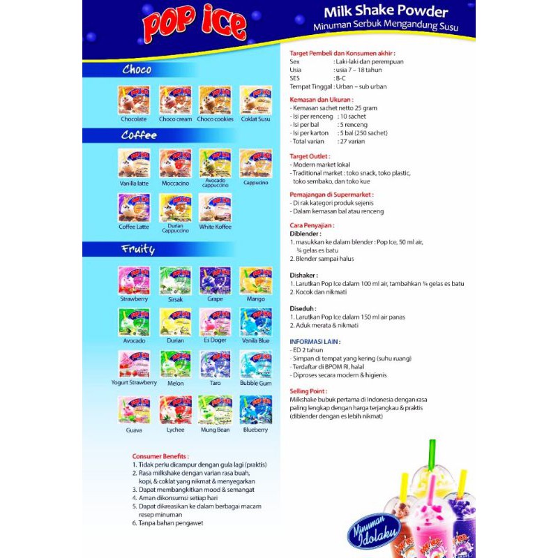 Jual Pop Ice Renceng Aneka Rasa All Variant Isi 10 Sachet | Shopee ...