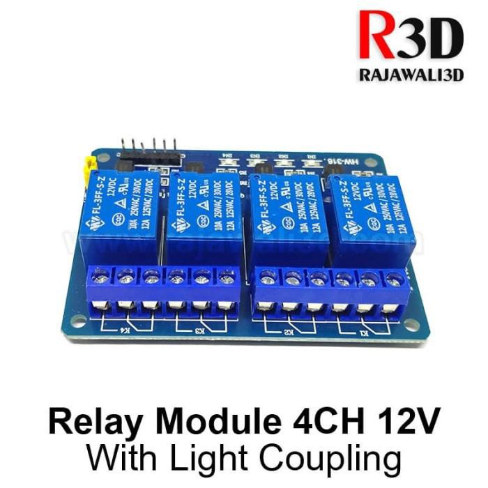 Jual Relay Module 4 Channel 12V With Light Coupling Protection | Shopee ...