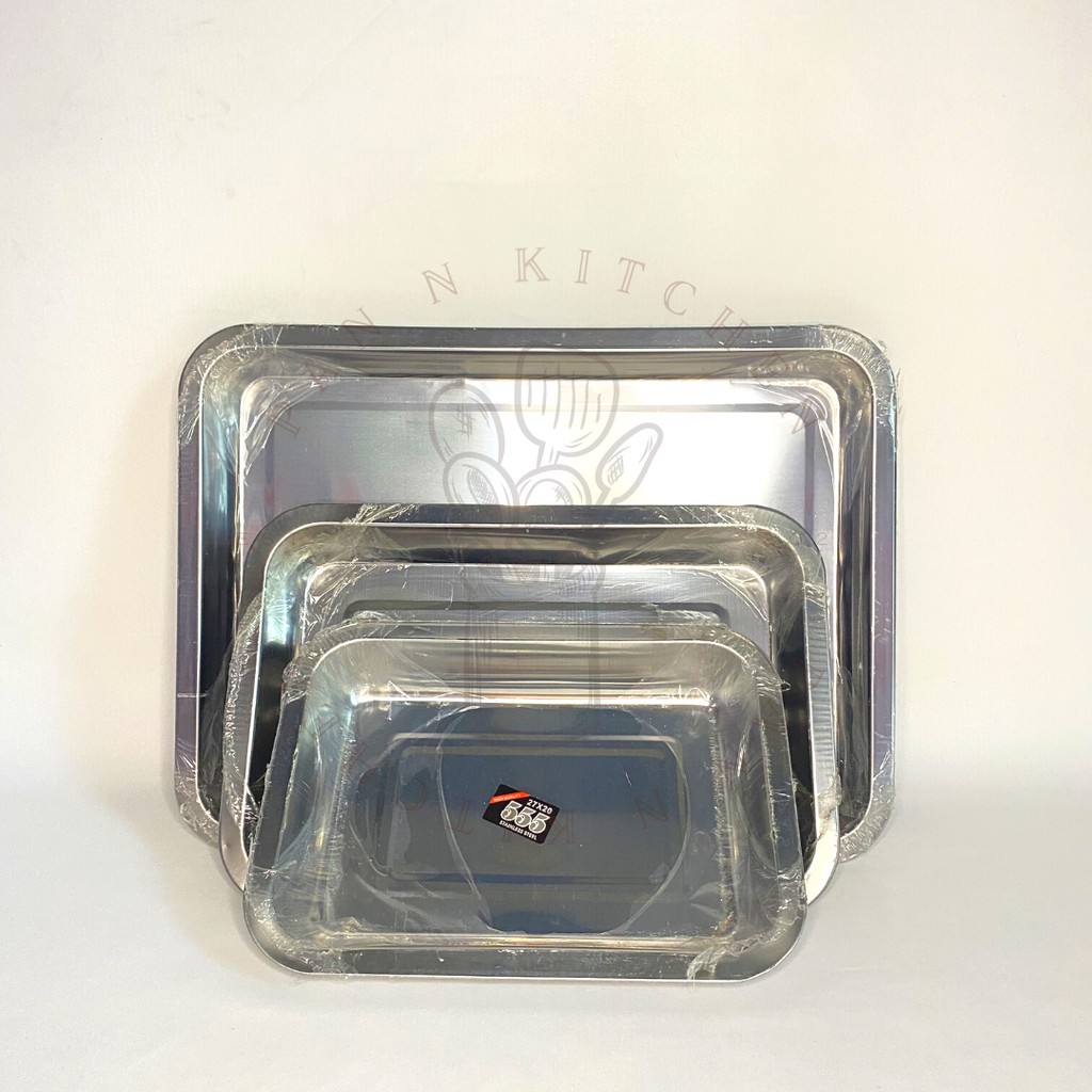 Jual Baki Saji Persegi Panjang / Baki Kotak Stainless | Shopee Indonesia