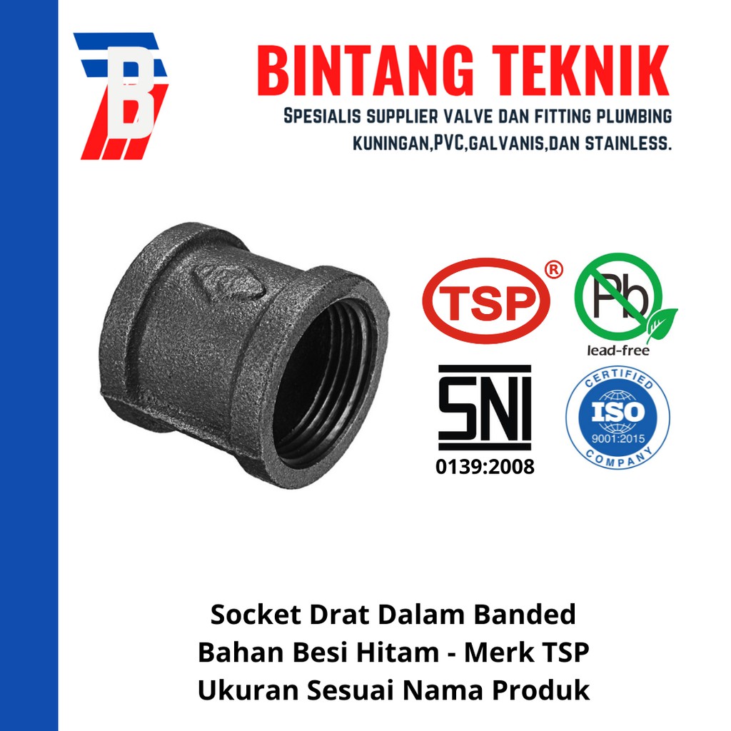 Jual Socket 1" inch Besi Hitam TSP Drat Dalam | Shopee Indonesia