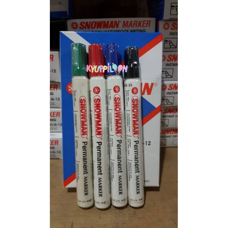 Jual Spidol Snowman Permanent Marker G-12 | Shopee Indonesia