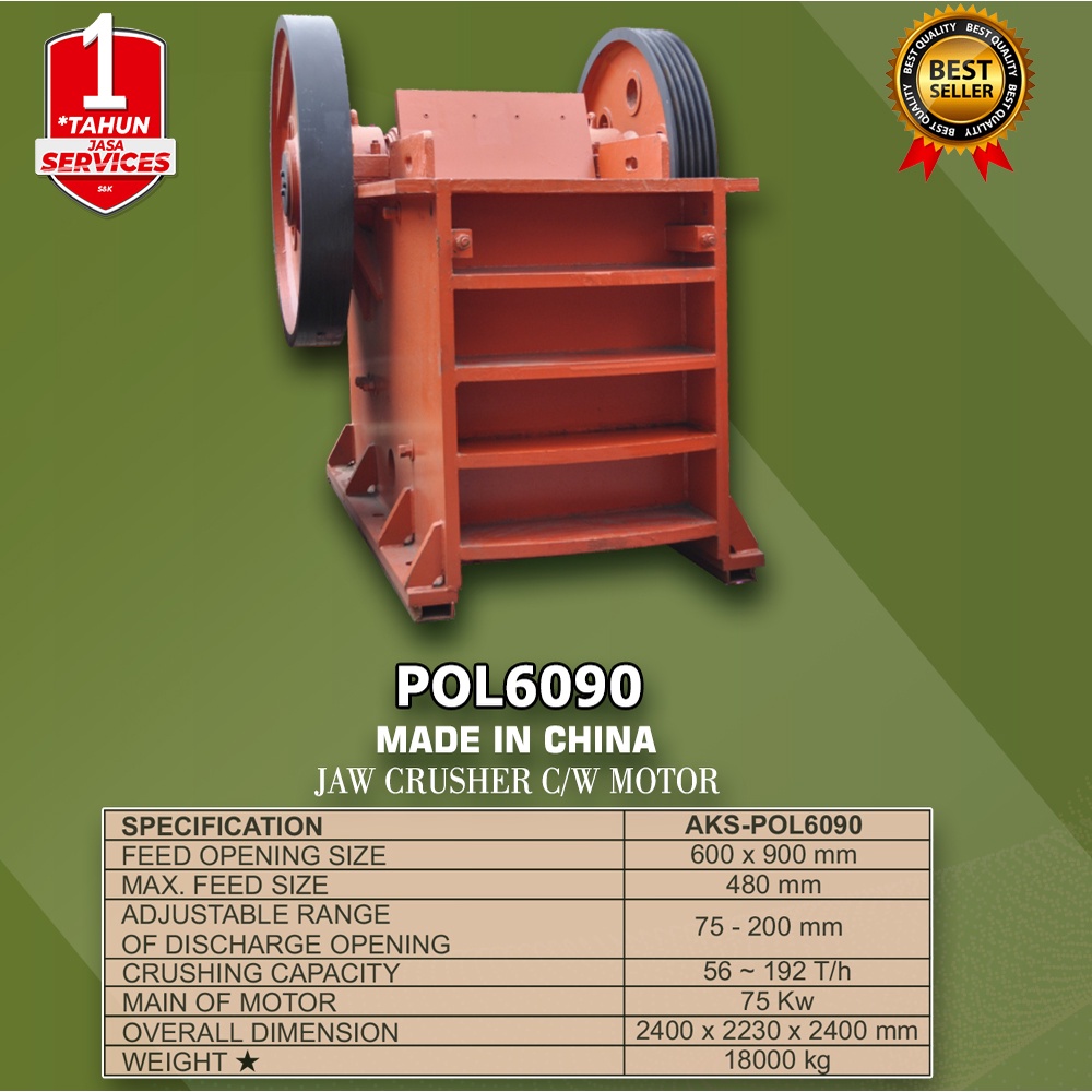 Jual Mesin Penghancur Batu Jaw Crusher Heavy Duty Crushing Chamber 600 ...