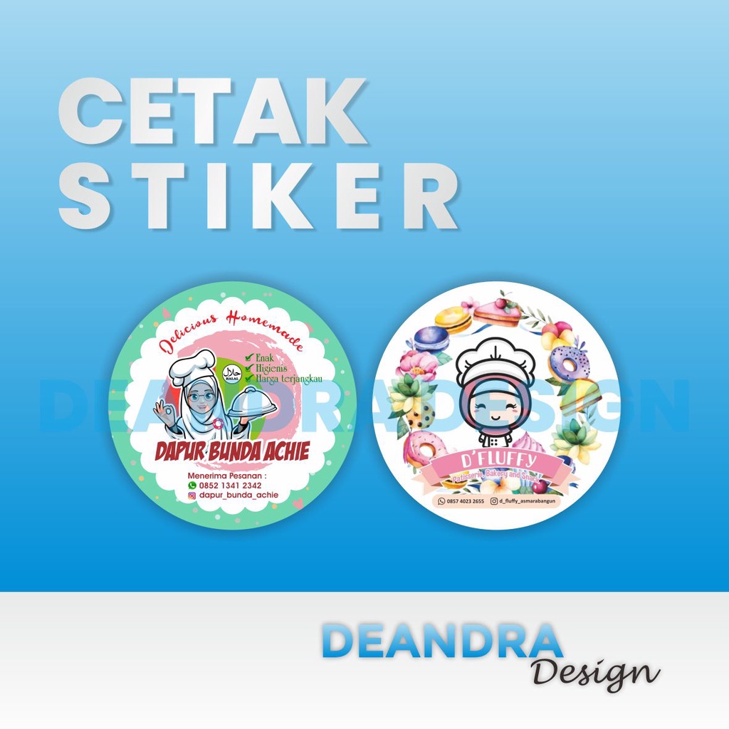 Jual CETAK STIKER CROMO / LABEL BULAT LABEL NAMA LABEL MAKANAN TOPLES ...