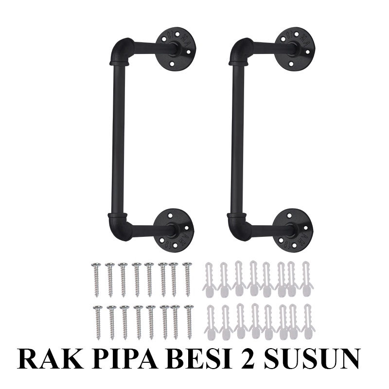 Jual EELIC RPB-3SUSUN Rak pipa besi flange 1/2 inch 3 susun | Shopee ...