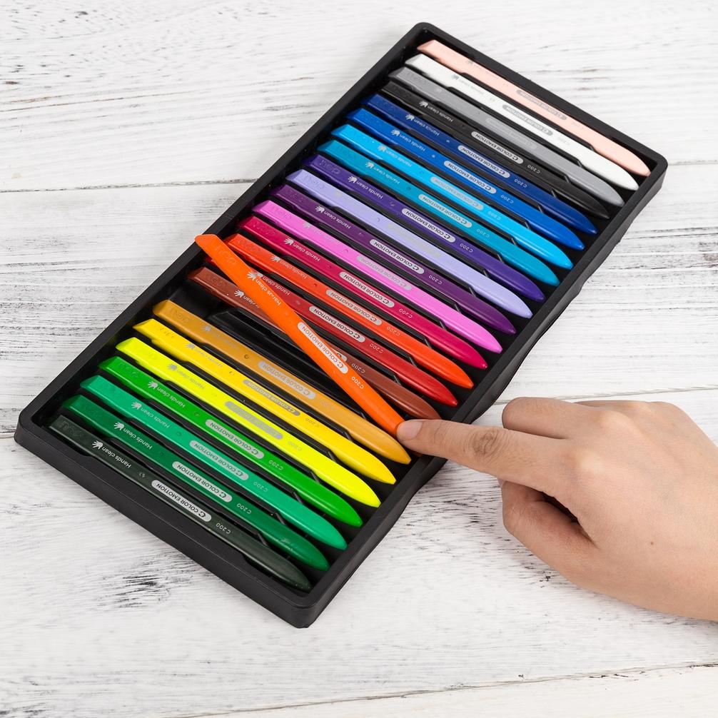 Jual Mari Beli Deli Krayon Sekolah 24 Warna Cerah Bentuk Segitiga ...
