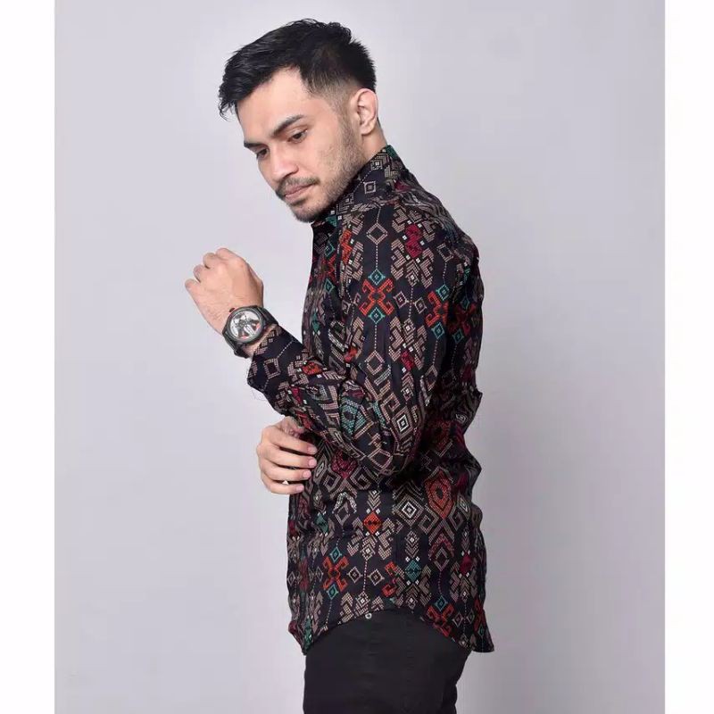 Jual BIAJO.SHOP (READY BIG SIZE) KEMEJA BATIK PRIA SLIM FIT LENGAN ...