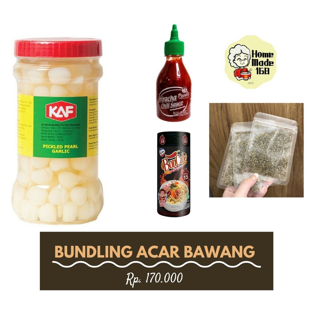 Jual BUNDLING ACAR BAWANG - Pickled Pearl Garlic, Sri Racha Chili Sauce ...