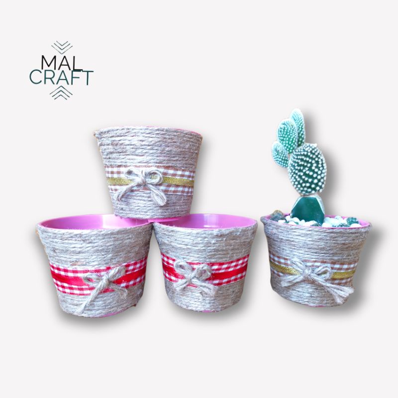 Jual Pot tanaman Estetik tali Jerami, cocok untuk souvenir | Shopee ...