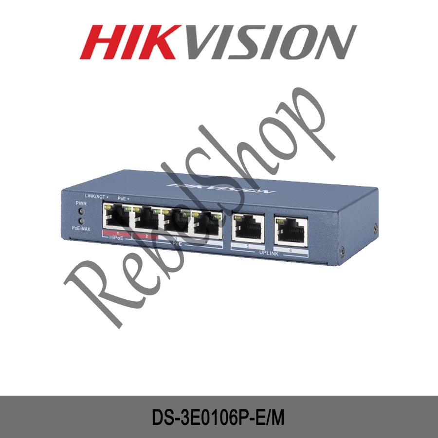 Jual Hikvision DS-3E0106P-E/M Switch POE 4 Port 2 Uplink Hub CCTV IP | Shopee Indonesia