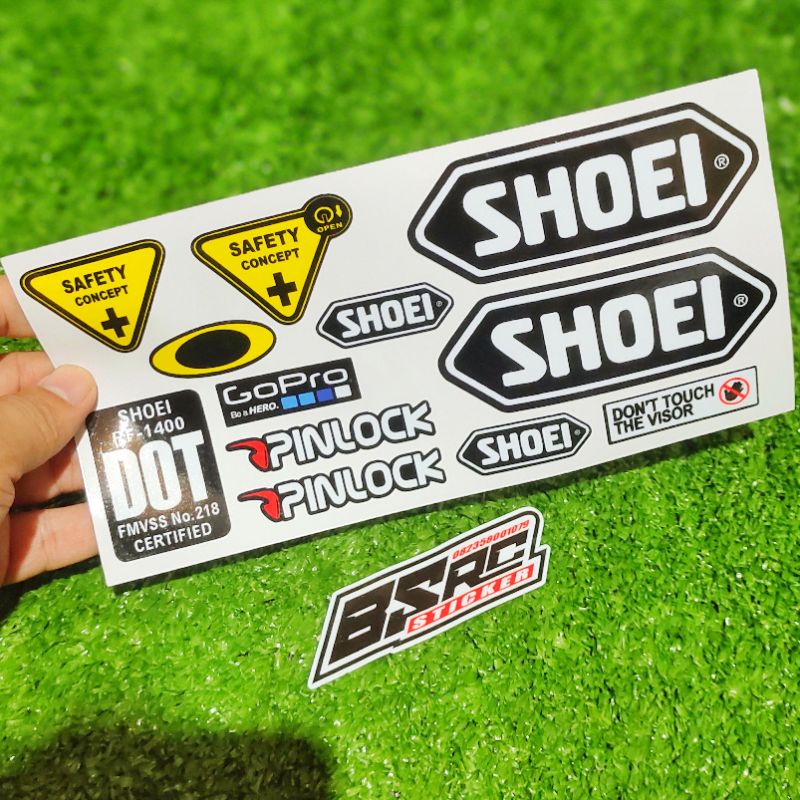 Jual sticker helm shoei satu set / sticker shoei sudah potong tingal ...