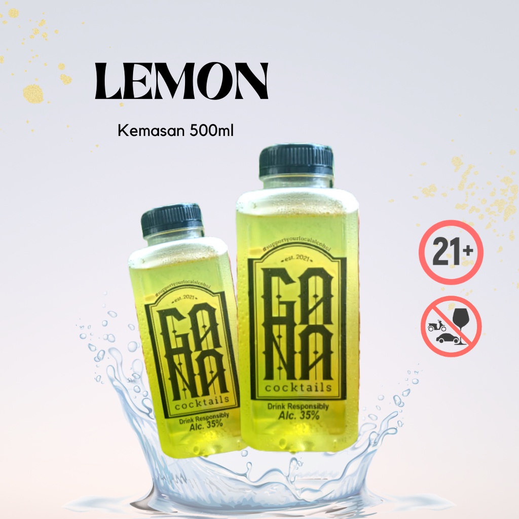 Jual GANA COCKTAIL RASA LEMON KEMASAN 500ML - ALKOHOL 30% ARAK BALI ...
