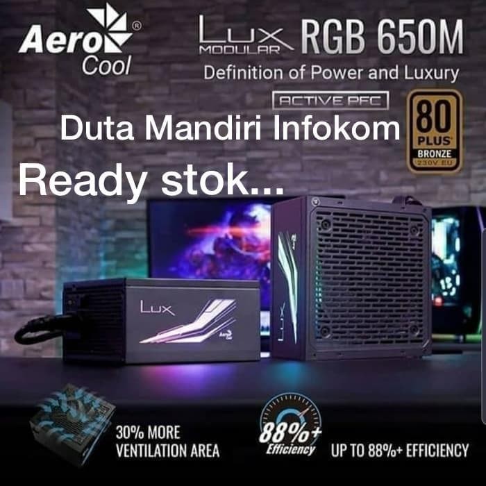 Jual Aerocool LUX RGB 650M 650W 80+ Bronze Modular - Gaming PSU 650Watt ...