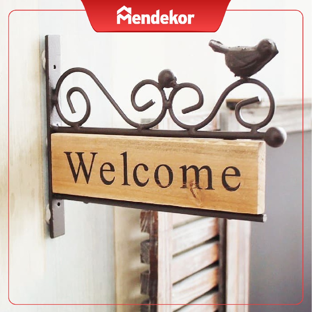 Jual Welcome Sign Hiasan Dinding Gantung Vintage Selamat Datang Wall ...