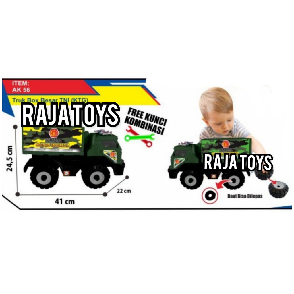 Jual MAINAN MOBIL TRUCK BOX TNI BESAR AK-58 | Shopee Indonesia