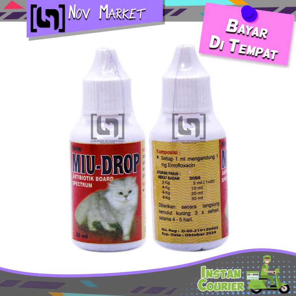 Jual Obat Antibiotik Gejala Flu Batuk Kucing Kitten dan Adult MIU DROP ...