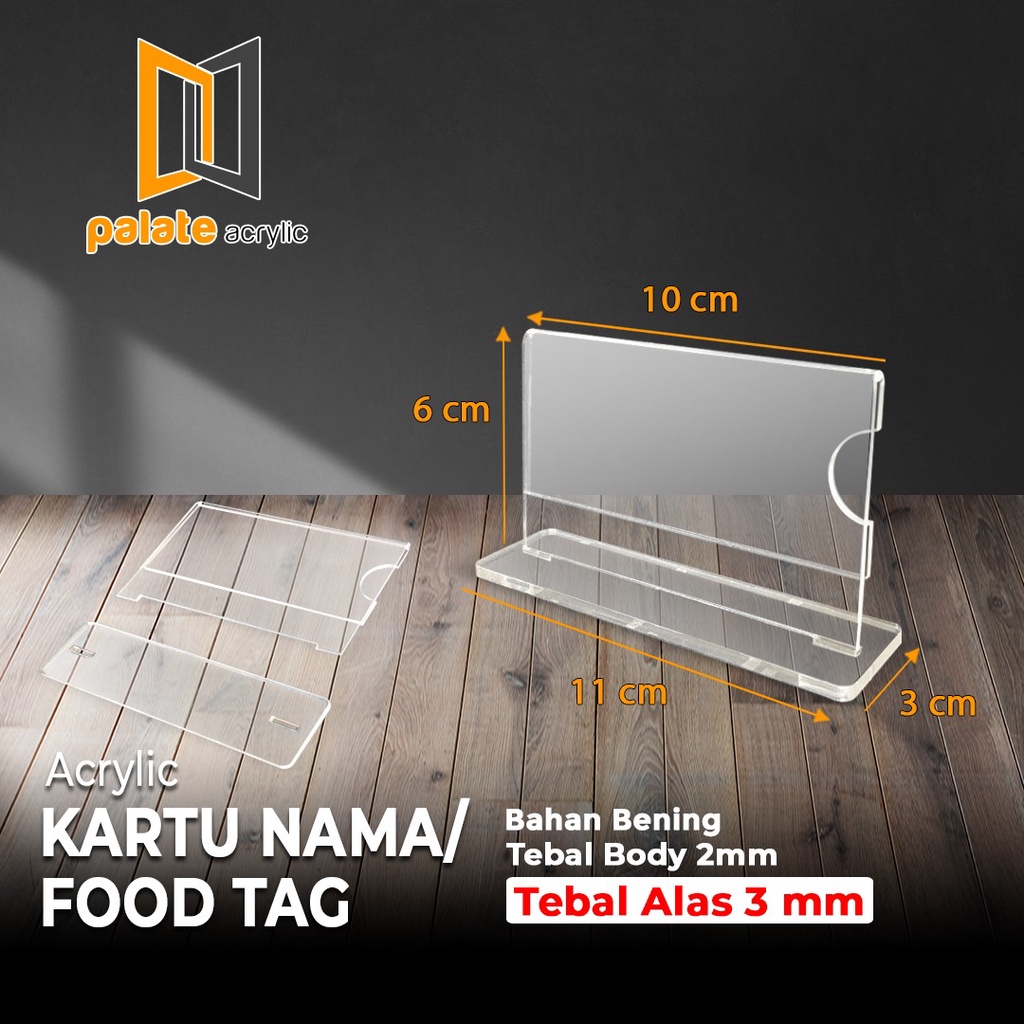 Jual AKRILIK KARTU NAMA / ACRYLIC FOOD TAG 2MM | Shopee Indonesia