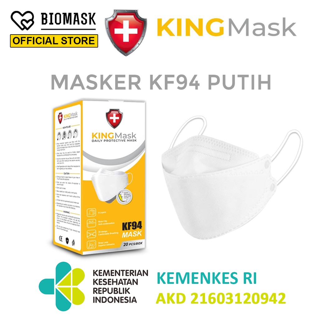 Jual BIOMASK x KINGMASK KF94 1Box 20Pcs Korean Style 4ply - 1 Box 20 ...