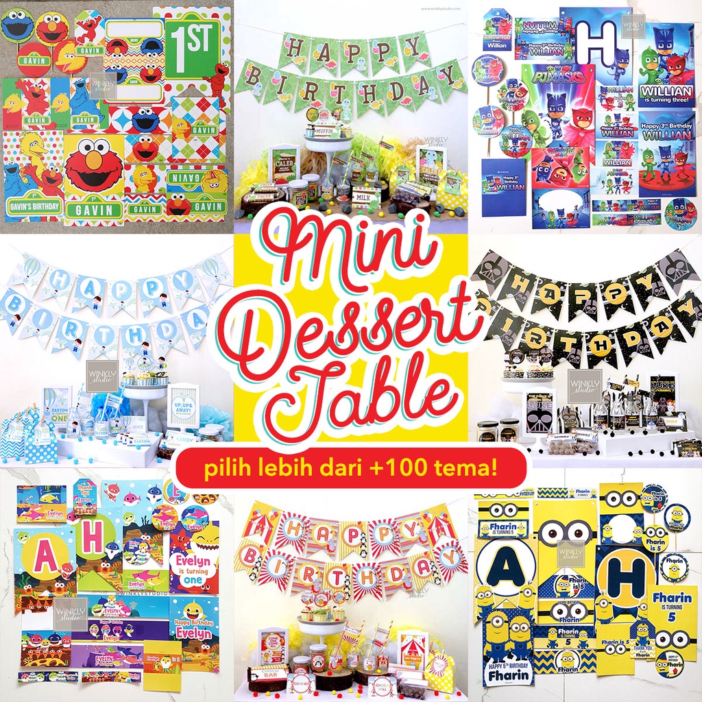 Jual BOY Birthday Dessert Table Party Printable Birthday / MINI Sweet ...