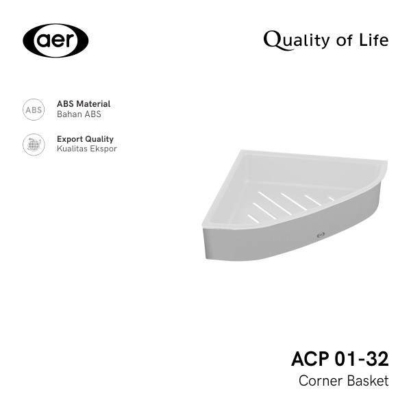Jual AER Rak Tempat Peralatan Kamar Mandi Sudut ACP 01-32 | Shopee ...