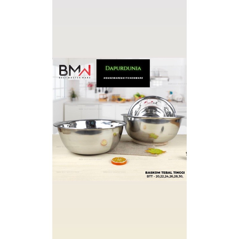 Jual Baskom stainless BMW tebal tinggi ( 20cm / 22cm / 24cm ) | Shopee ...