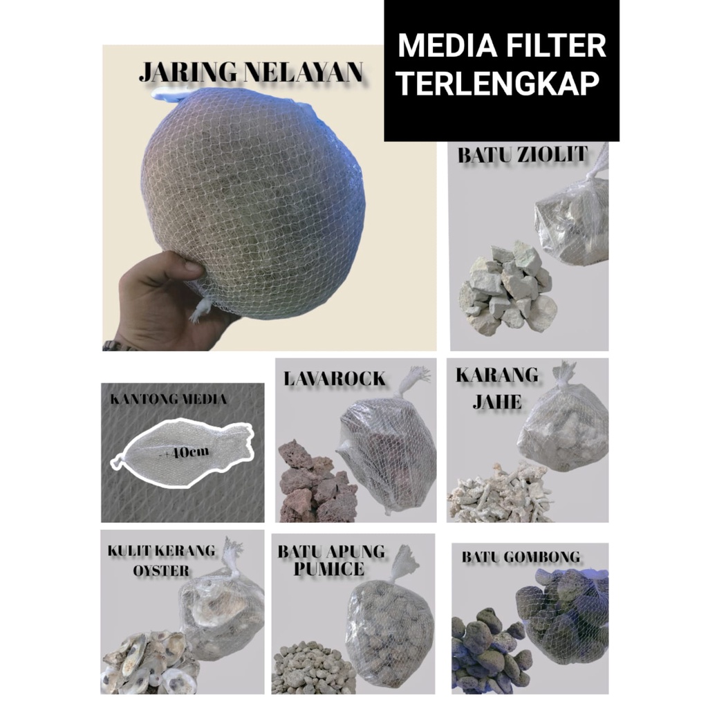 Jual MEDIA FILTER JARING NELAYAN FILTER KOLAM AQUARIUM KARANG JAHE ...