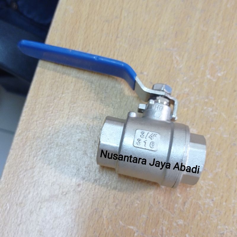Jual Ball Valve / Stop Kran Sankyo Stainless 316 Drat 3/4 " inchi DN 20 Model 2pc / Fullbore ...