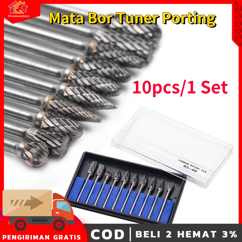 Jual Mata Bor Tuner Porting 1 Set Lengkap Isi 10 PCS mata bor cuner ...