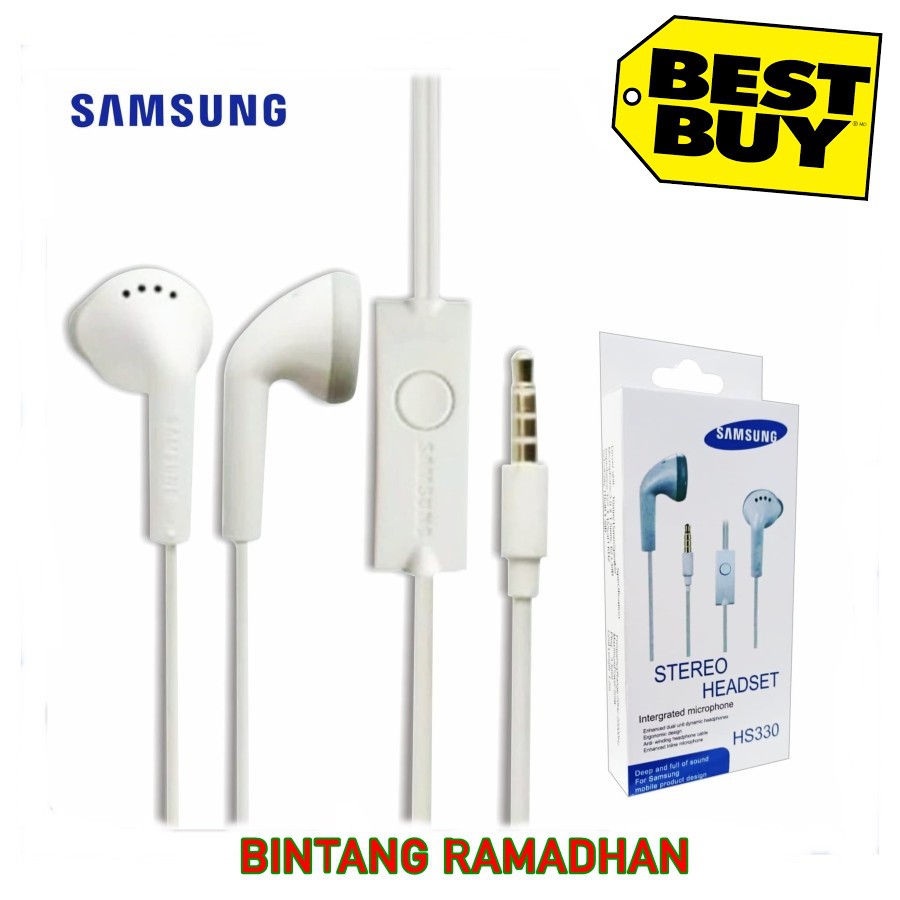 Jual HANDSFREE / HEADSET / EARPHONE SAMSUNG ORIGINAL HS330 STEREO WITH ...