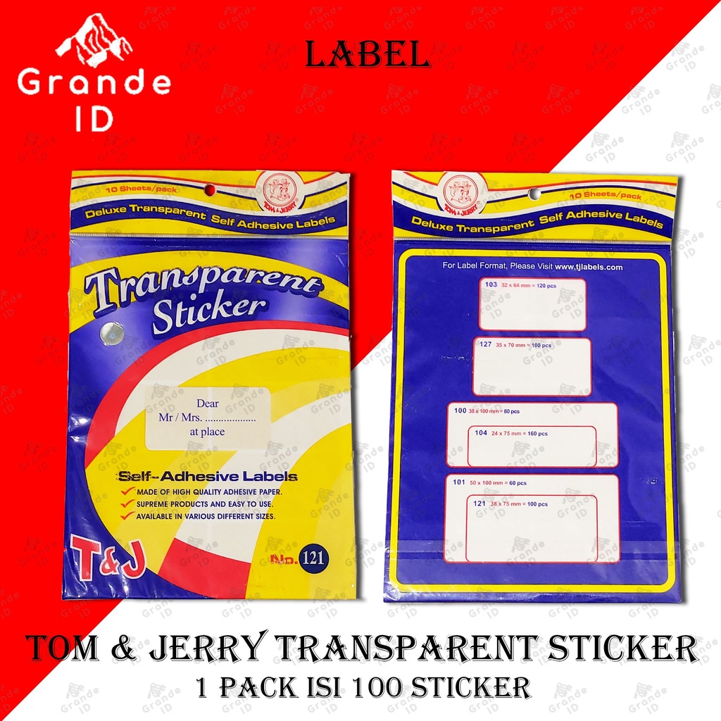 Jual TOM & JERRY 121 TRANSPARENT STICKER TJ 121 LABEL UNDANGAN | Shopee Indonesia