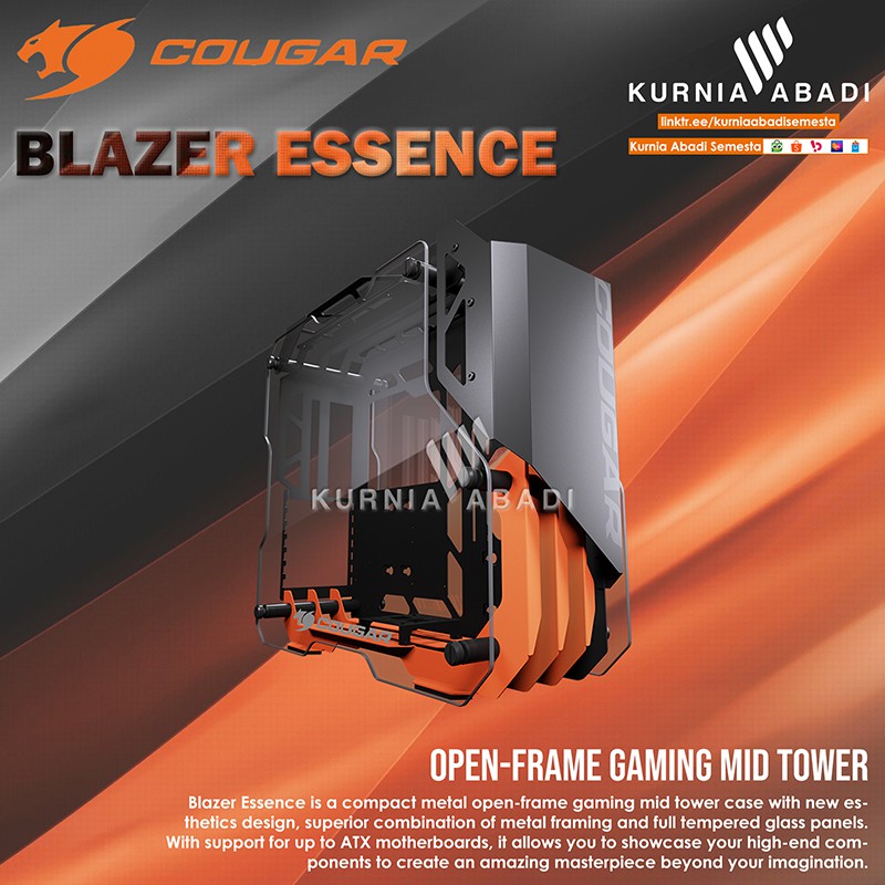 Jual COUGAR GAMING CASE BLAZER ESSENCE Superb Open-frame Gaming Mid ...
