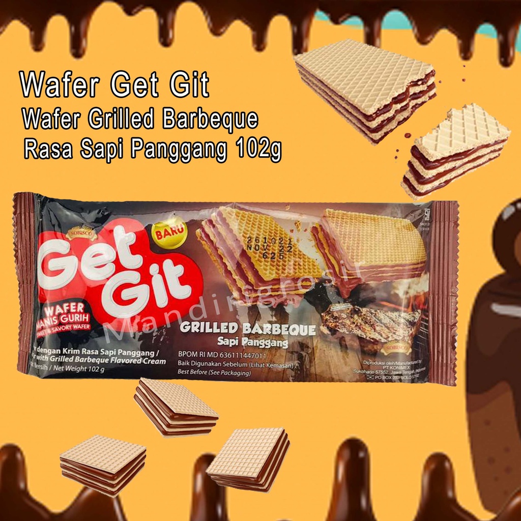 Jual Wafer Grilled Barbeque *Wafer Get Git * Rasa Sapi Panggang * 102g ...