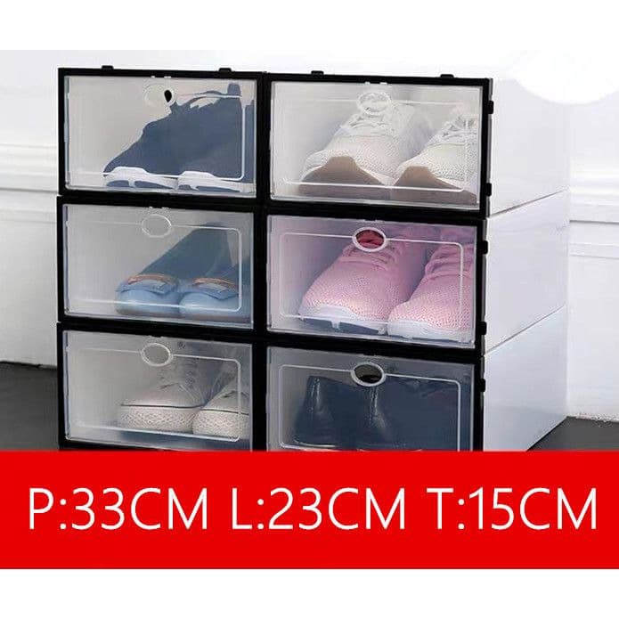 Jual Kotak sepatu lipat / box sepatu lipat / kotak sepatu transparan ...