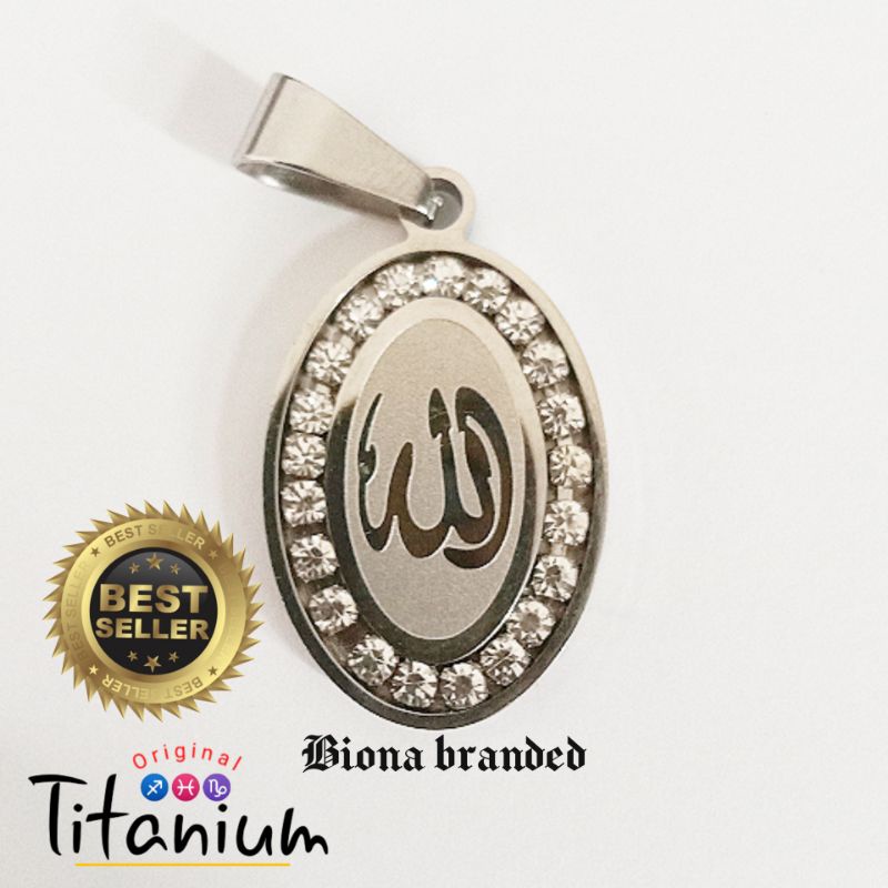 Jual Liontin Titanium Lafaz Allah, Liontin Kalung Islami, Liontin ...