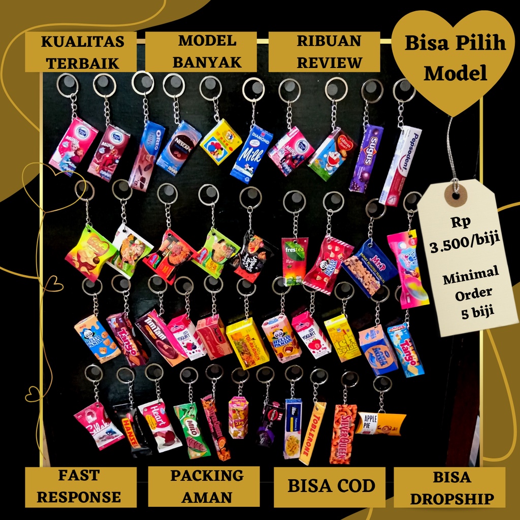 Jual Gantungan kunci miniatur Indomie Chiki Susu Souvenir Murah (Paling ...