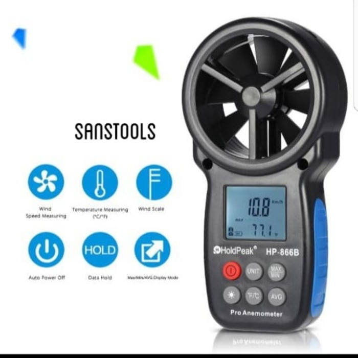 Jual Vfvde575 Anemometer Digital Thermometer Alat Pengukur Kecepatan ...