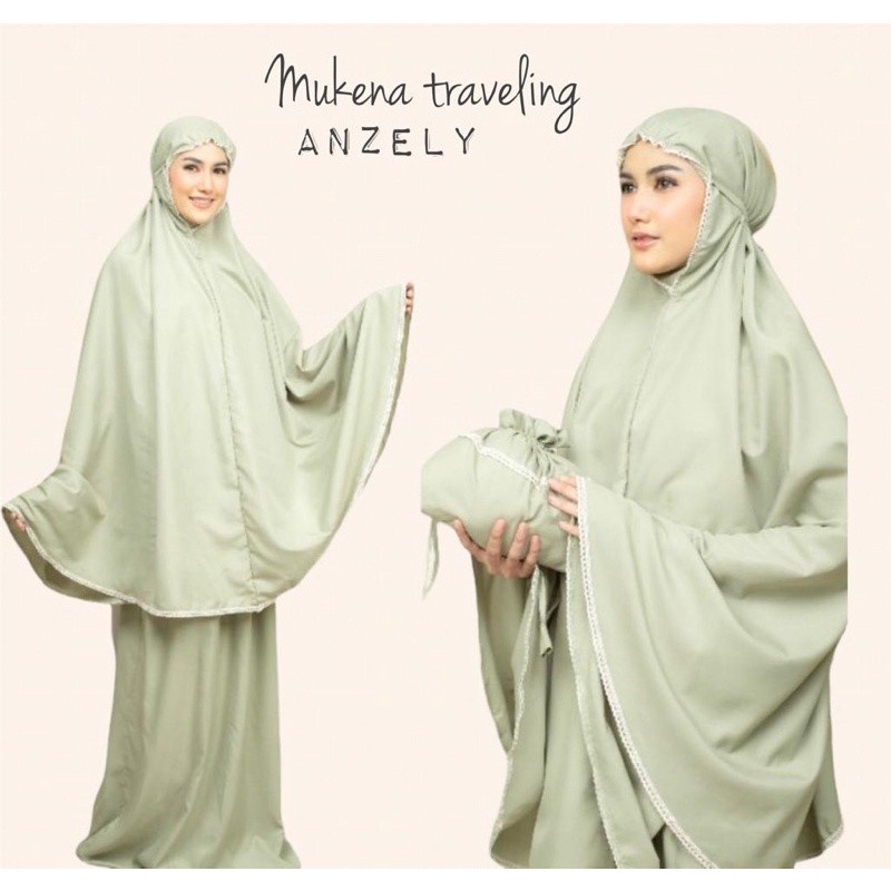 Jual Mukena Travel Dewasa Katun Premium Renda Rajut Tas Serut | Shopee ...