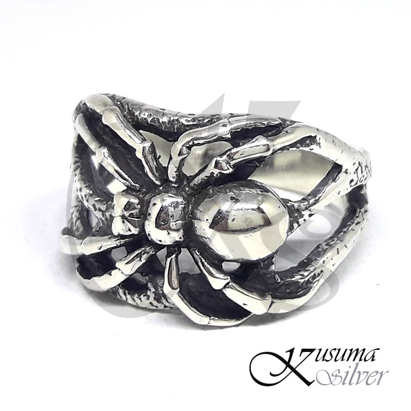 Jual Cincin Ring Perak Silver Bali Ukir Laba laba Spider Lebar Asli 925 ...
