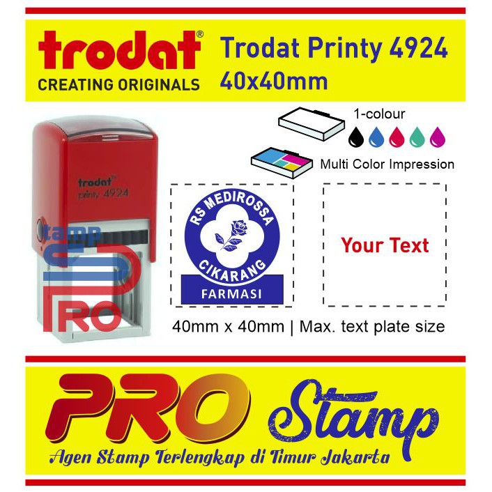 Jual Stempel Warna Otomatis Custom / Trodat Printy 4924 | Shopee Indonesia