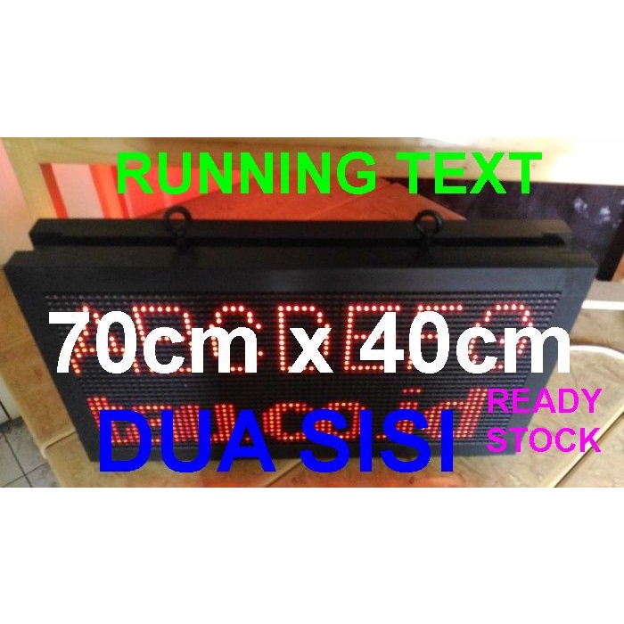 Jual LED Running Text Merah putih hijau biru dua sisi 70cm x 40cm ...