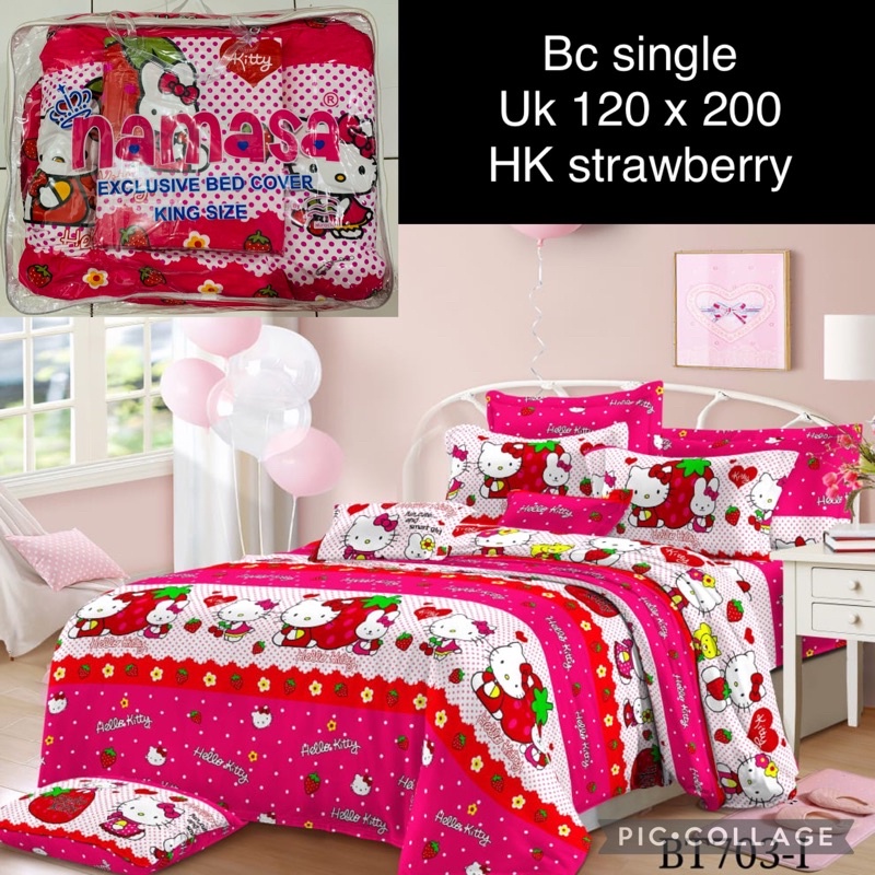 Jual Promo NAMASA Hello Kitty Bedcover set Sprei bahan Microtex ...