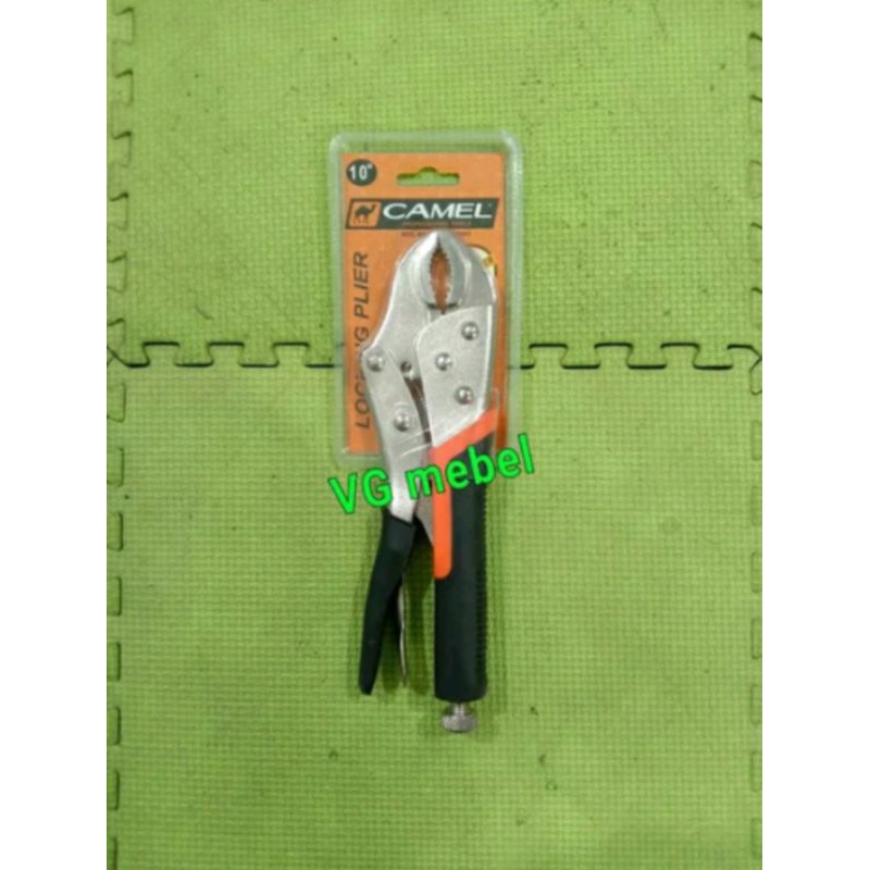 Jual Tang buaya bengkok 10" Merk CAMEL - Tang jepit gagang karet 25 cm ...
