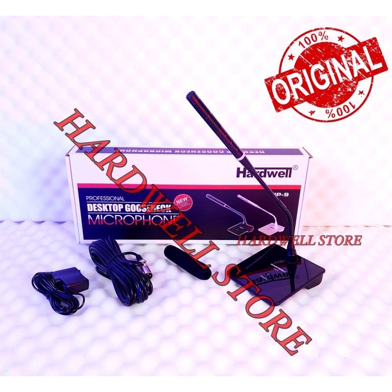 Jual Mic Meja Podium HARDWELL VIP 9 Microphone Conference ORIGINAL - Hitam | Shopee Indonesia