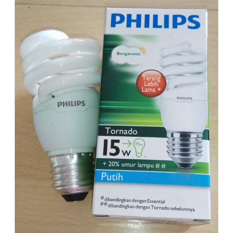 Jual Lampu Philips Helix 15W 15 Watt Putih E27 - Lampu Spiral Tornado 15 W | Shopee Indonesia