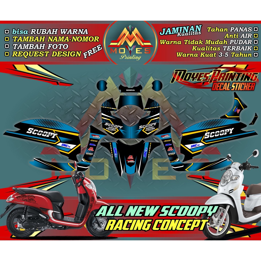 Jual BISA COD Stiker Motor Scoopy Esp full Body - Decal stiker Full ...