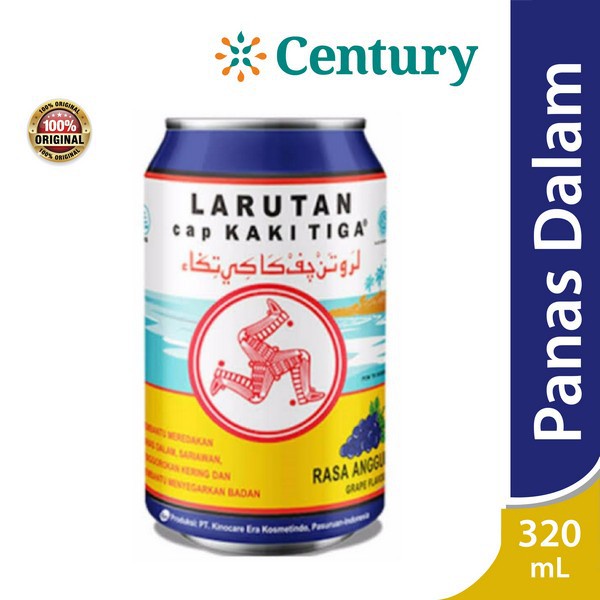 Jual LARUTAN PENYEGAR CAP KAKI TIGA KALENG RASA ANGGUR 320 ml / Panas Dalam Radang Tenggorokan ...