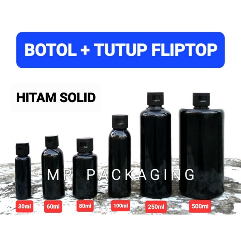 Jual Botol FLIPTOP HITAM | Botol Hitam Lotion | Black Bottle Flip top ...